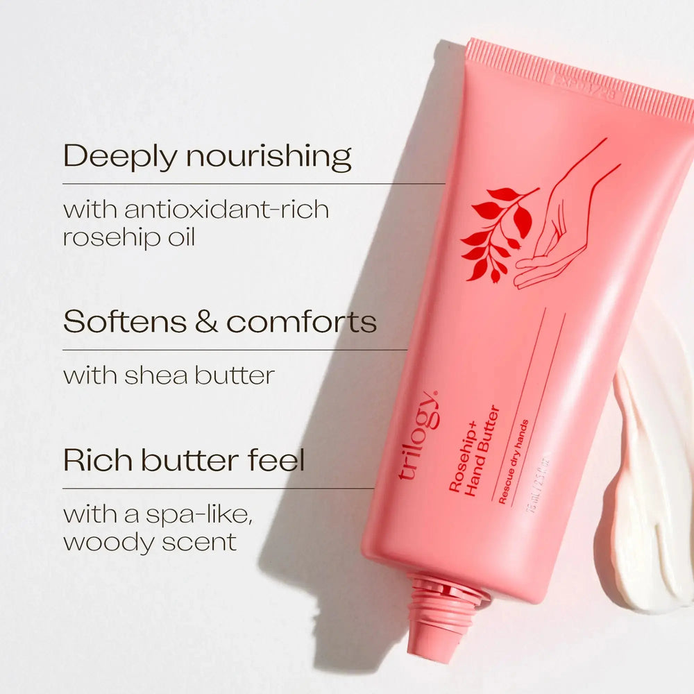 Trilogy UK Rosehip+ Hand Butter | Nourishing hand cream with shea butter